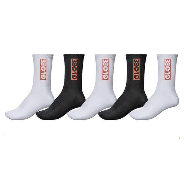 Globe Bar Crew 5 Pack Socks | Inlinex
