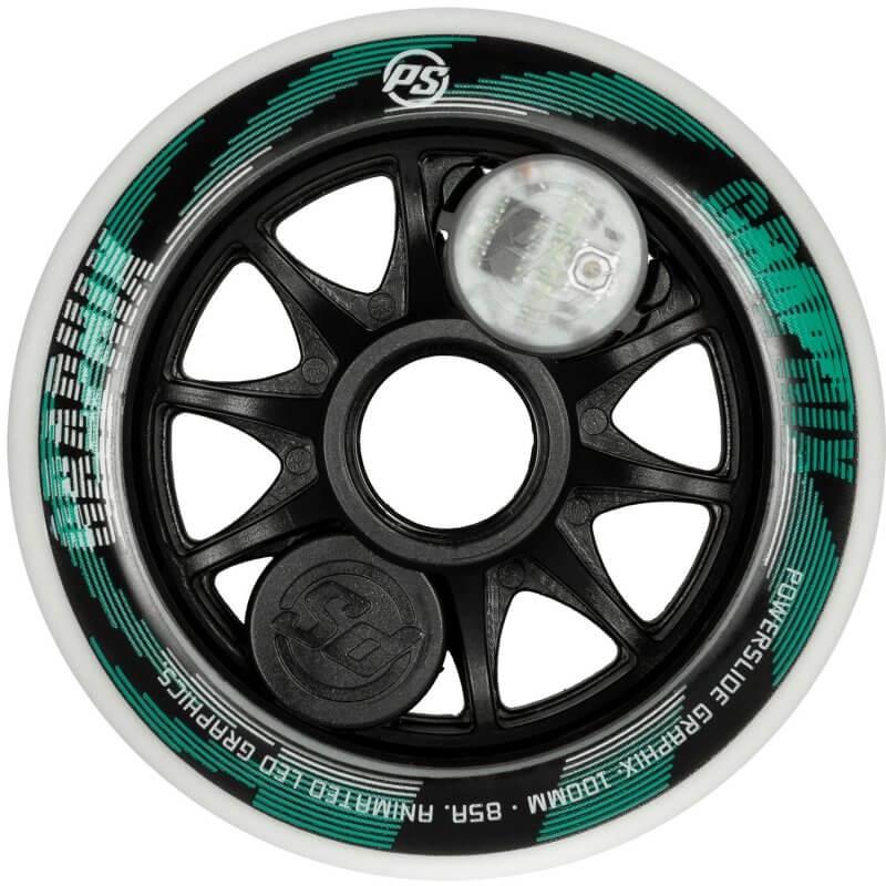 Powerslide Graphix 100mm White Wheels | Inlinex